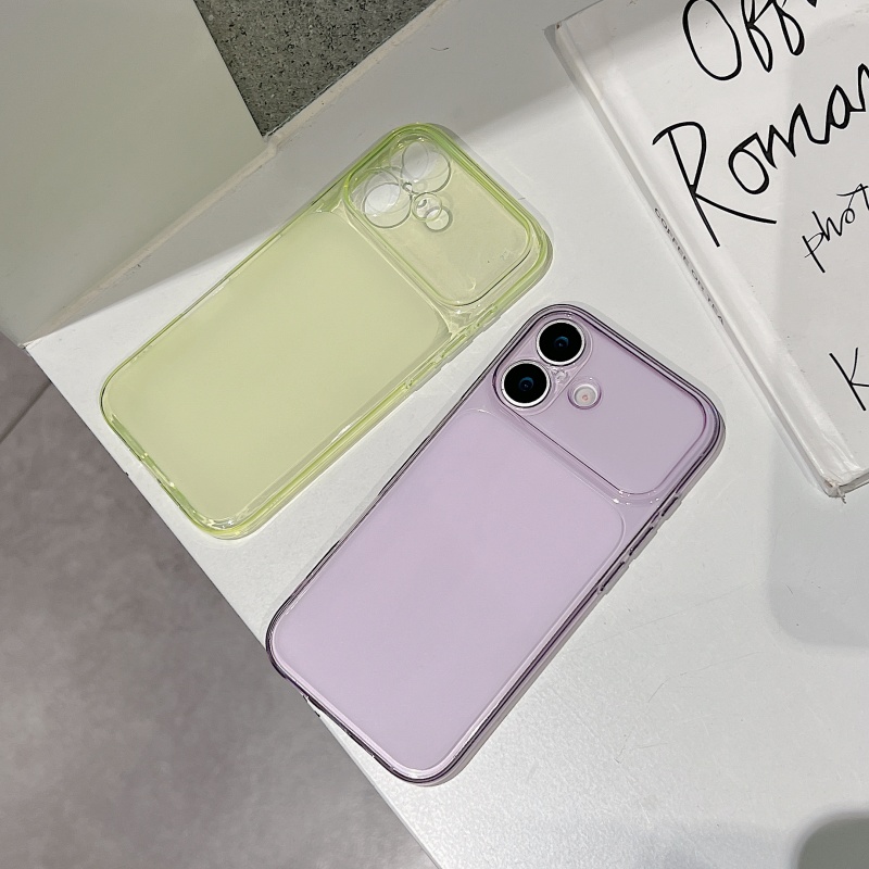 Ultra thin large window instantly frosted TPU purple phone case ...