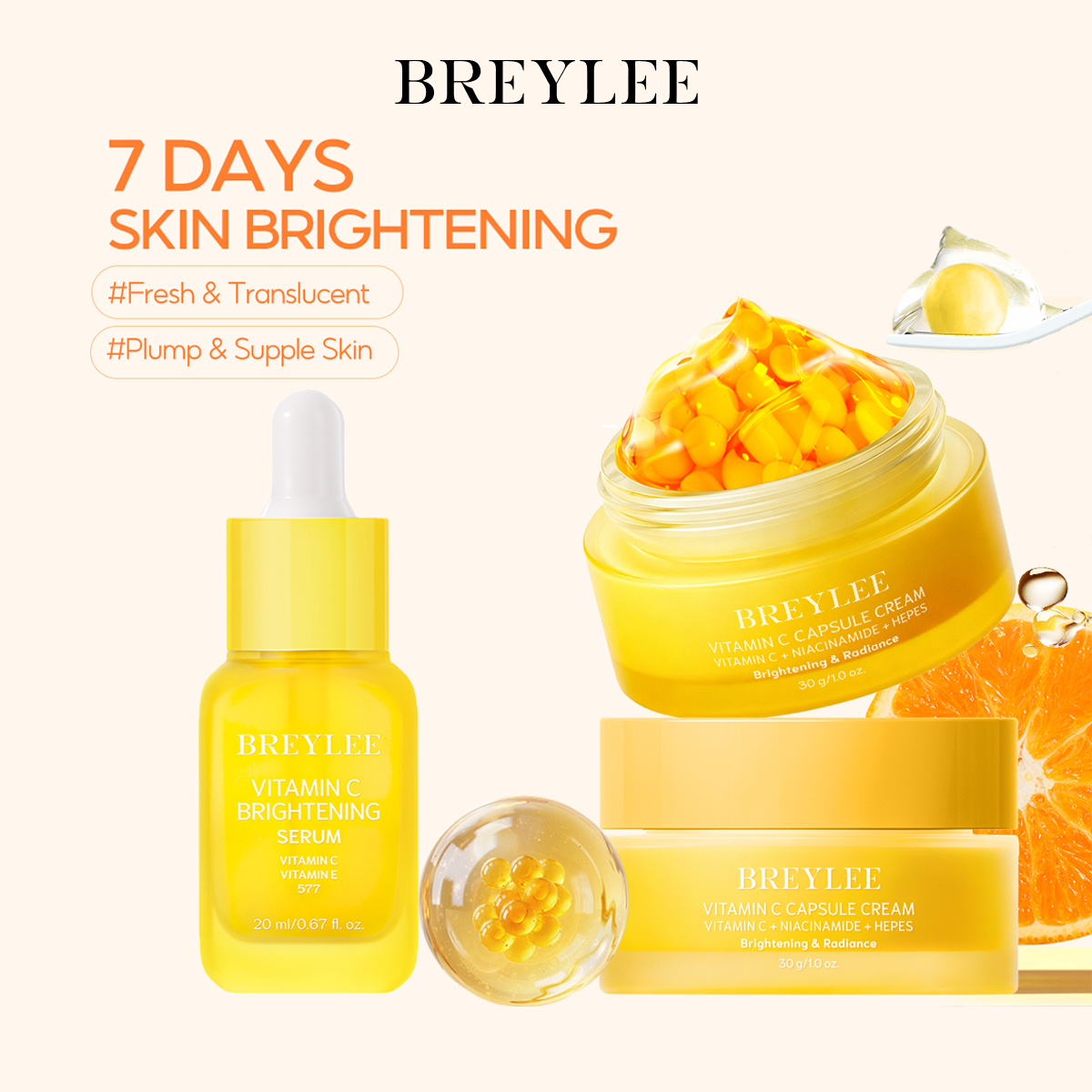 BREYLEE Vitamin C Whitening Facial Cream Moisturizer Cream Lifting ...