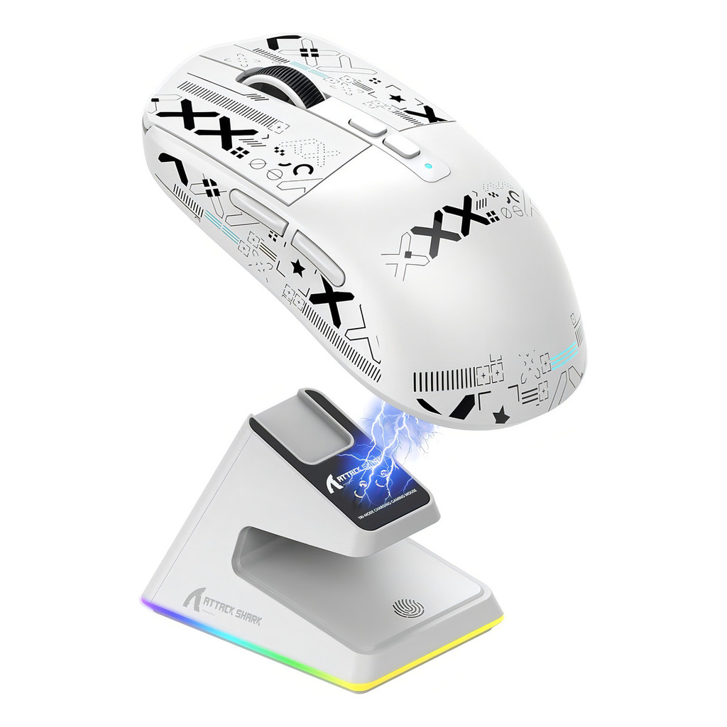 Attack Shark X6 PAW3395 Bluetooth Mouse Tri-Mode Connection RGB Touch ...
