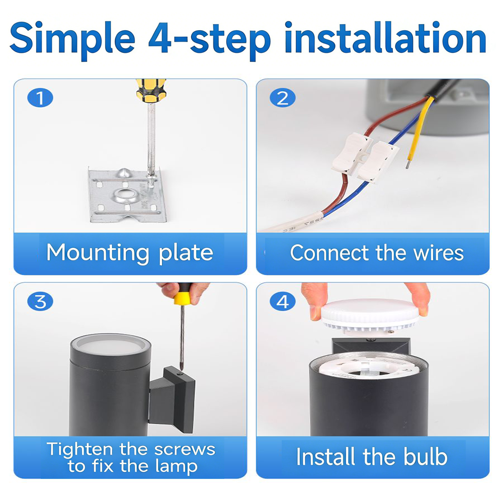 LED Wall Lamp Replaceable bulb Wall Light Outdoor IP65 Waterproof ...