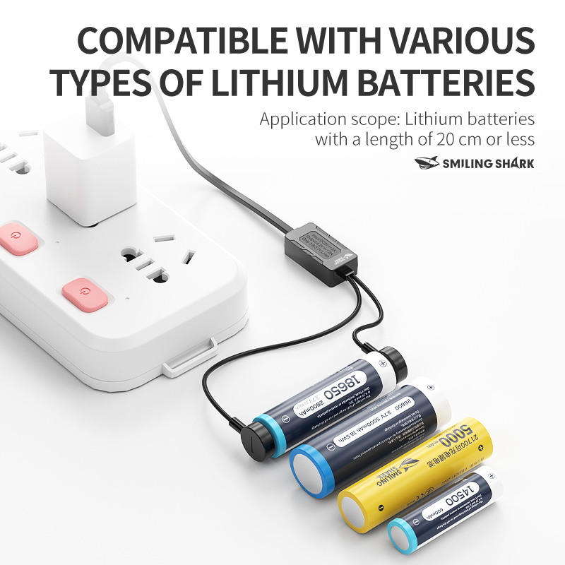 SMILING SHARK Universal Charger Lithium Battery Charger Suitable 18650 ...