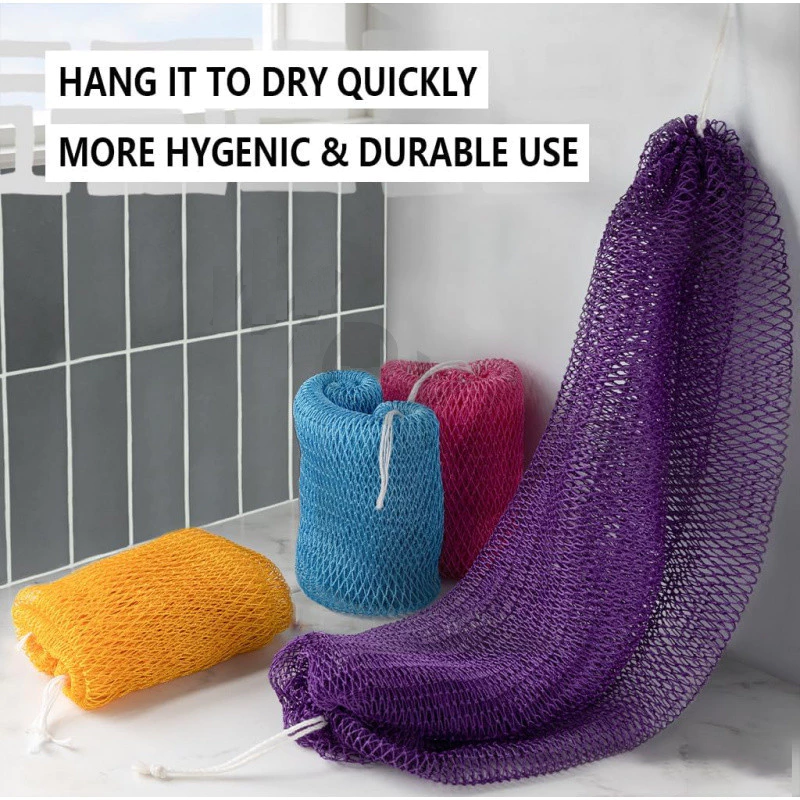 Real African Net Exfoliating Sponge Authentic with Knots - Afro Back ...