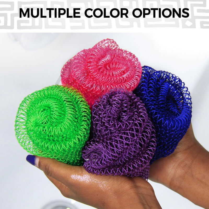 Real African Net Exfoliating Sponge Authentic with Knots - Afro Back ...