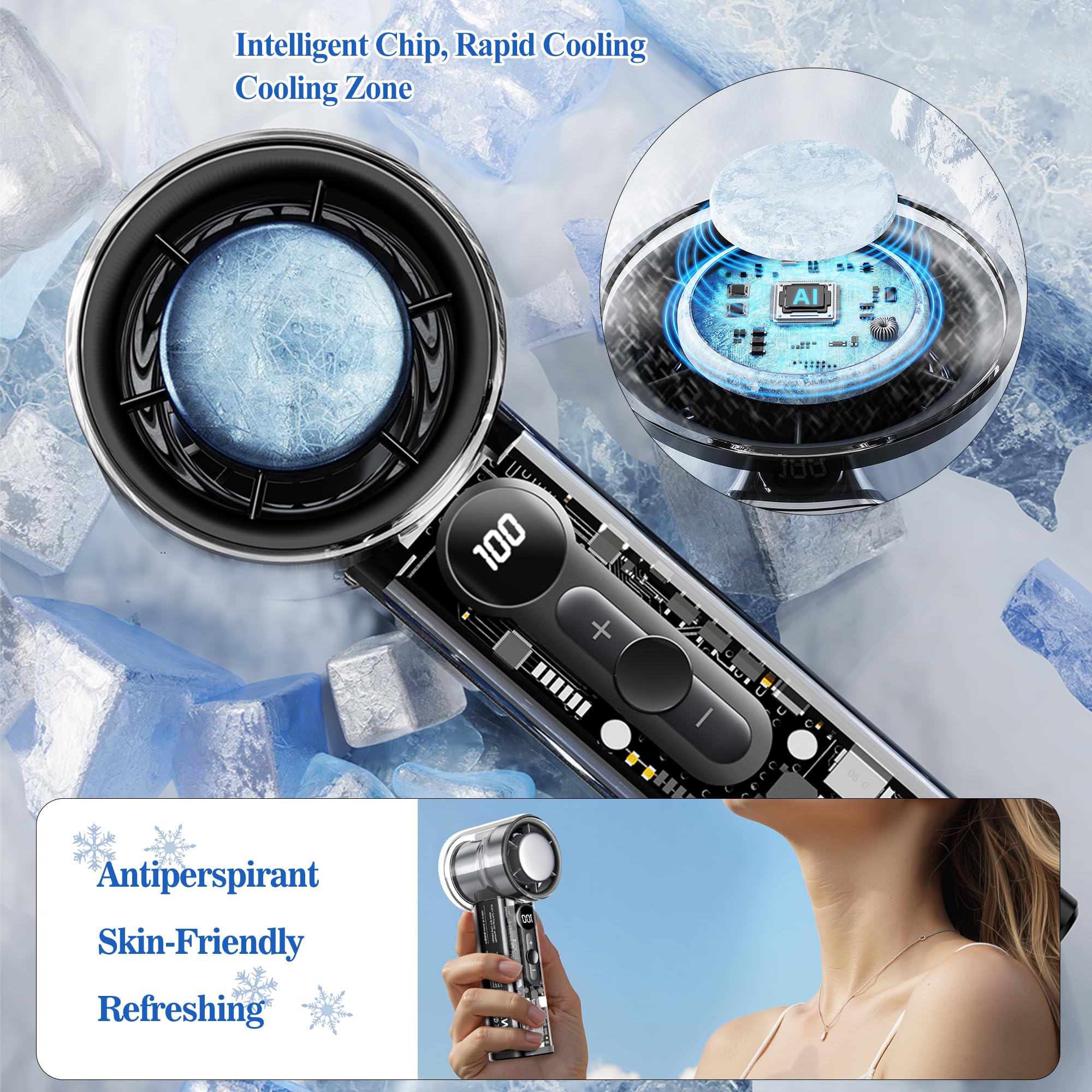 Semiconductor Refrigeration High-speed Handheld Electric Fan USB ...