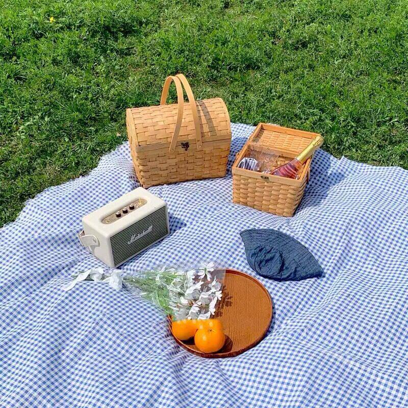 Thickened Picnic Cloth Plaid Tablecloth Decorative Desk Cloth Picnic ...
