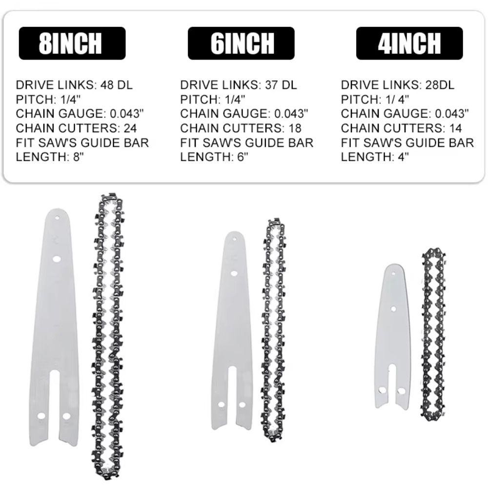 Mini Steel Chainsaw Chain & Guide Plate 4/6/8 Inch for Electric Saw ...