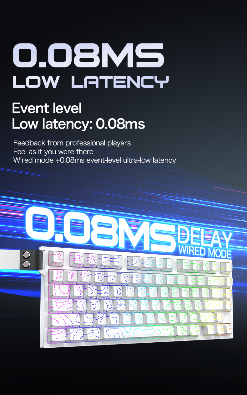 ATTACK SHARK R82HE Gaming High Speed 8K Polling Rate RGB Backlit Office ...