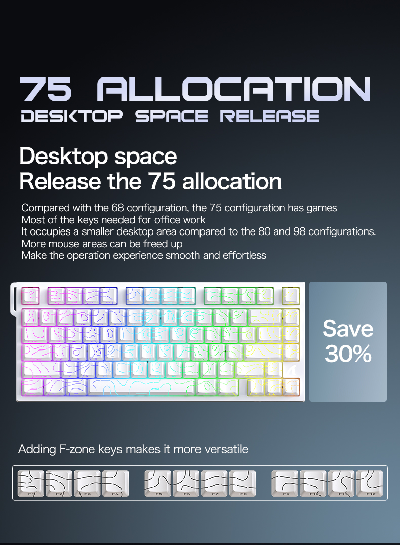 ATTACK SHARK R82HE Gaming High Speed 8K Polling Rate RGB Backlit Office ...
