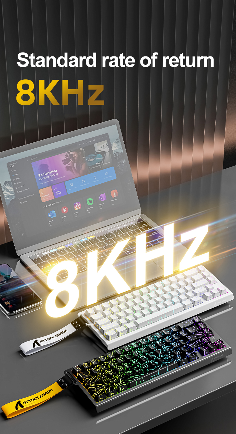 Attack Shark X68HE Wired Magnetic Axis Keyboard 8000Hz Return Rate 0 ...