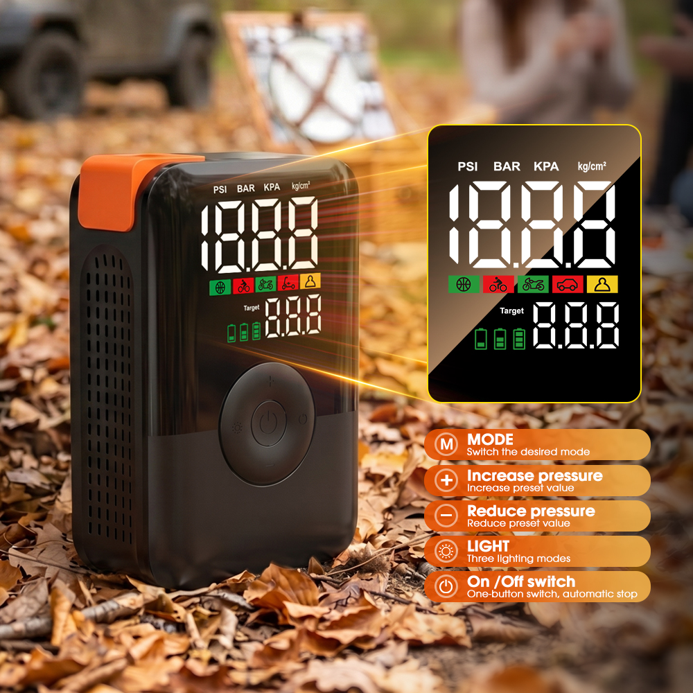 CARSUN Smart Cordless Tire Inflator Portable Air Compressor 150PSI ...