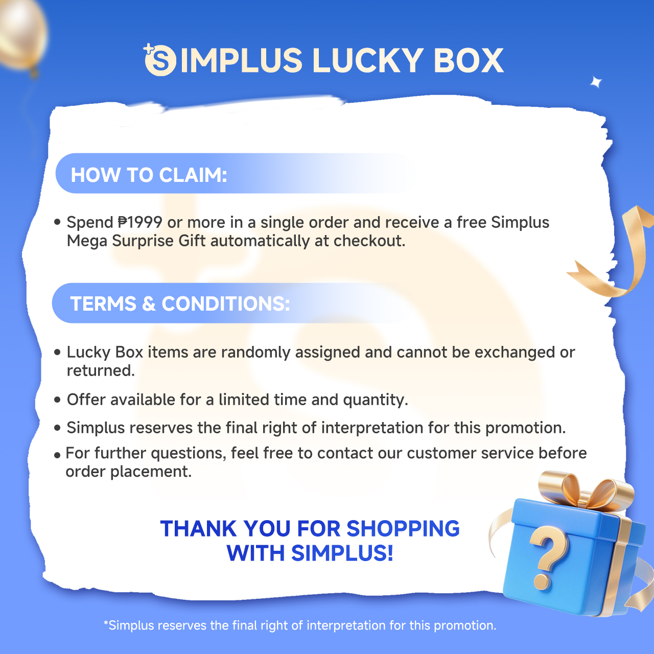 Simplus Lucky Box\Home Appliance Blind Box | Shopee Philippines