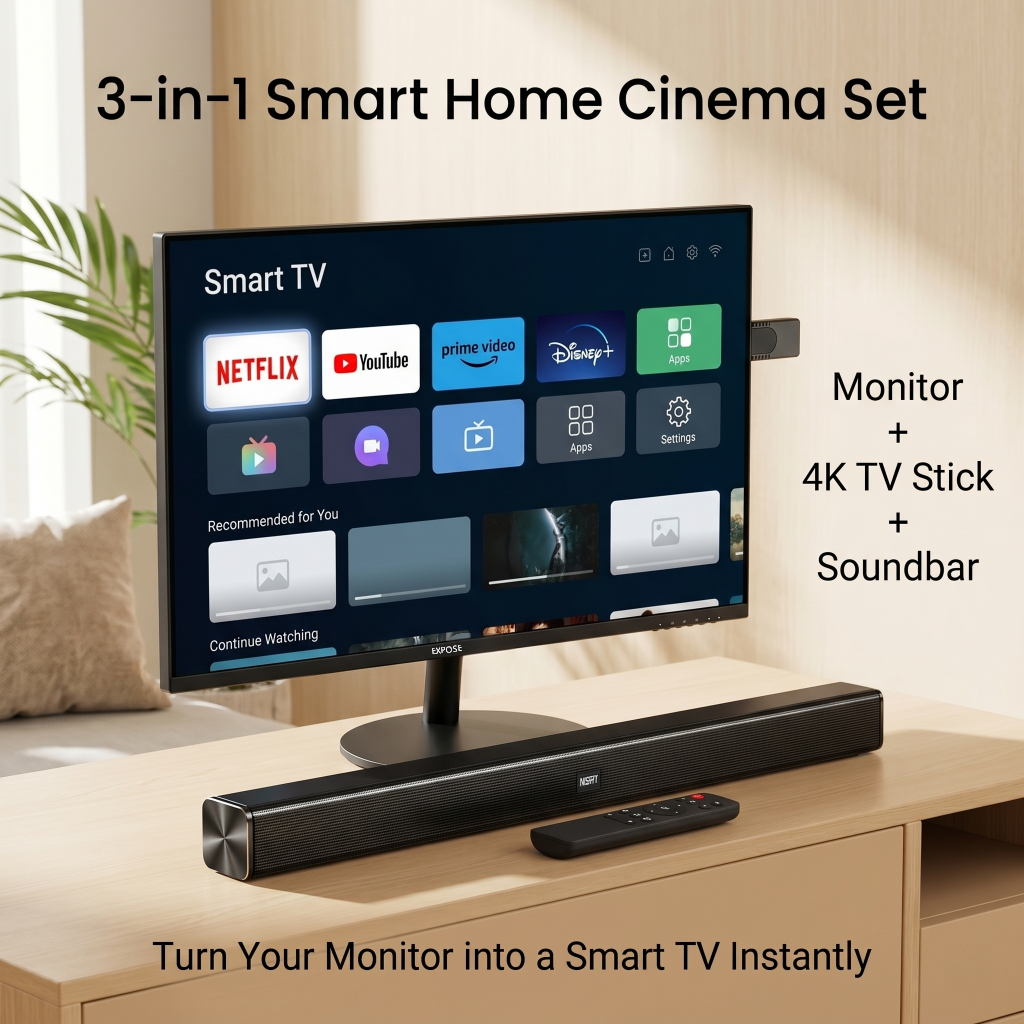 EXPOSE Smart TV 32 Inch 4K TV Flat Screen 27 24 22 19 Inches Android ...