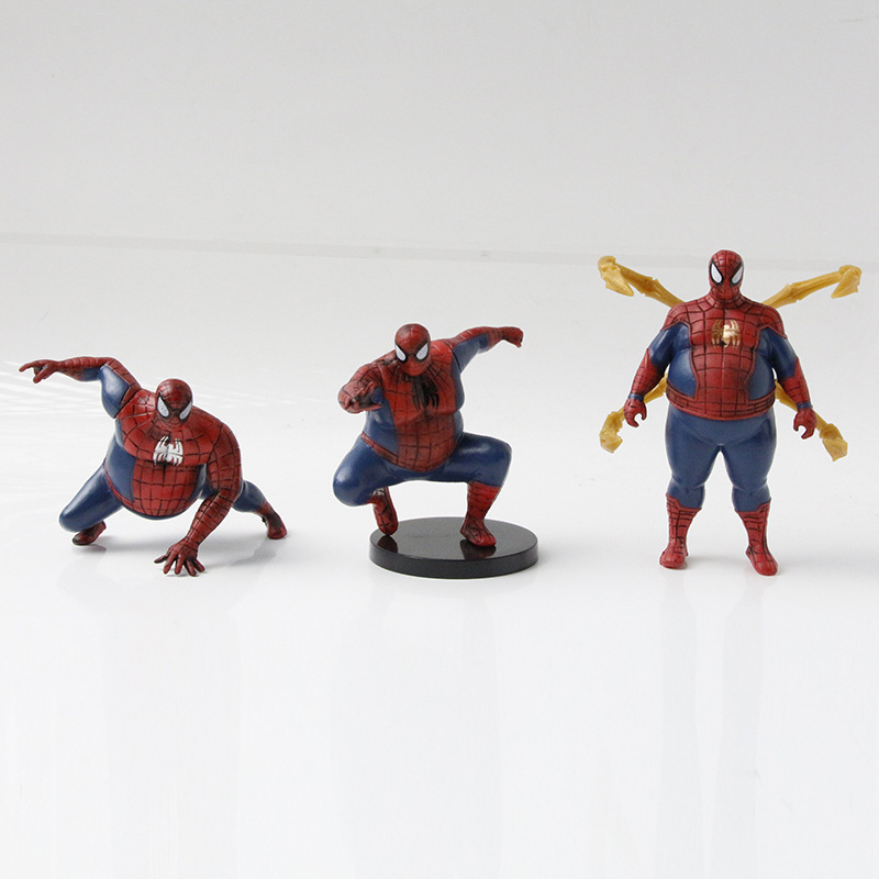 6Pcs/Set Anime Fat Spiderman Figures Chubby Spider Man Mini Action ...