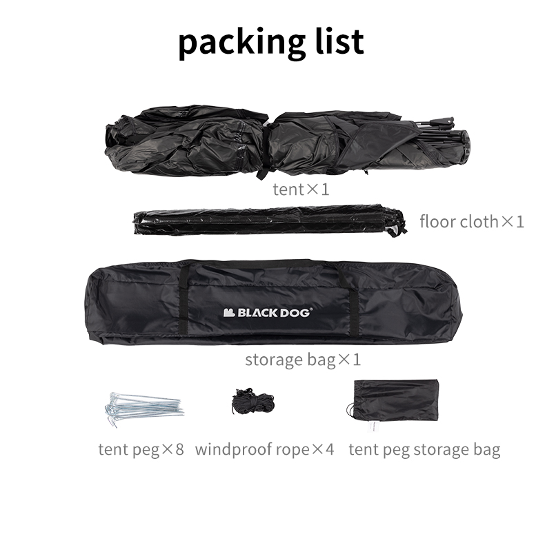 BLACKDOG Canopy Tent Blackout UPF50+ 2-in-1 12.3m² for Outdoor Camping ...