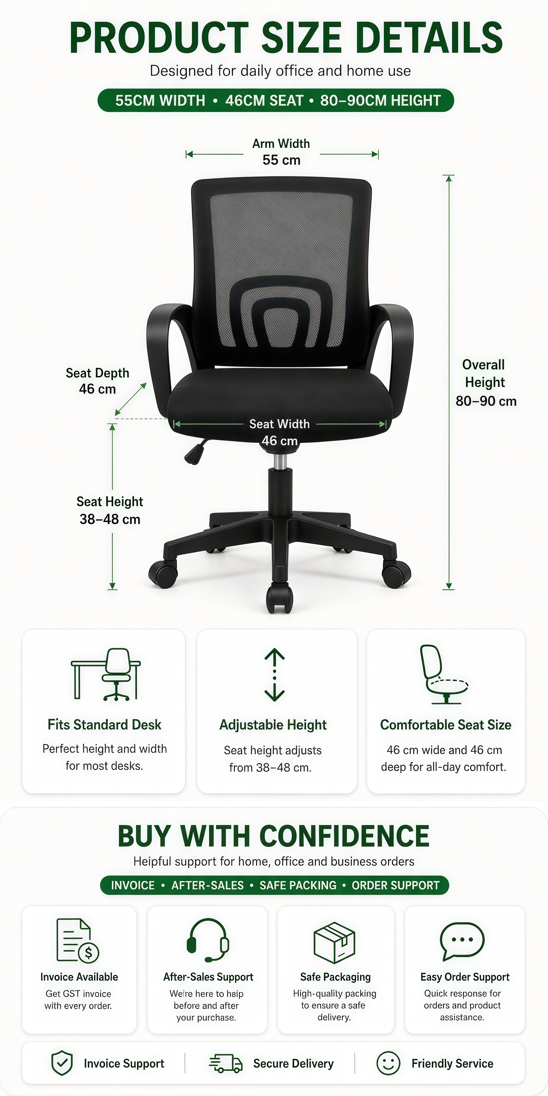 Office Chair Ergonomic Chair Computer Chair High Back Gaming Chair Mesh ...