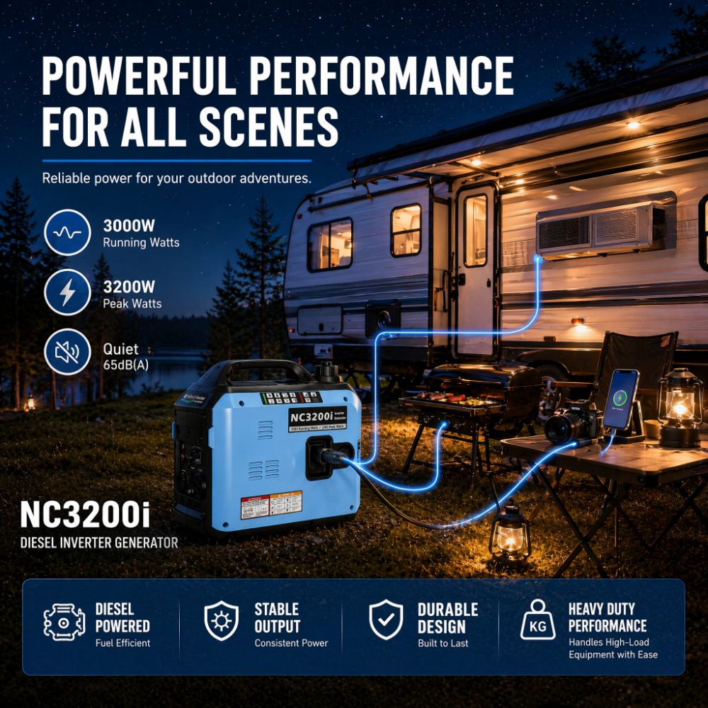 【Energy-saving】PowMr 3KW Portable Inverter Generator Pure Sine Wave ...
