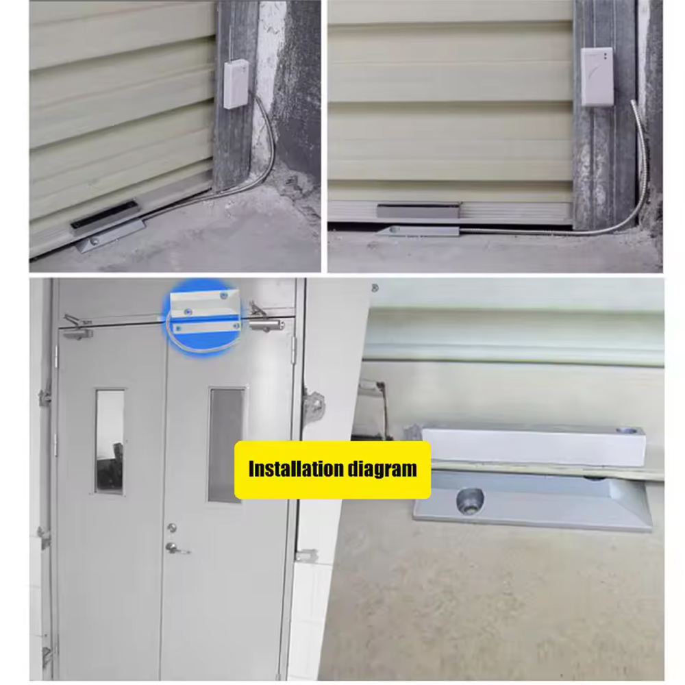 433MHz Wireless Magnetic Door Sensor Roller Shutter Garage Gate Alarm ...