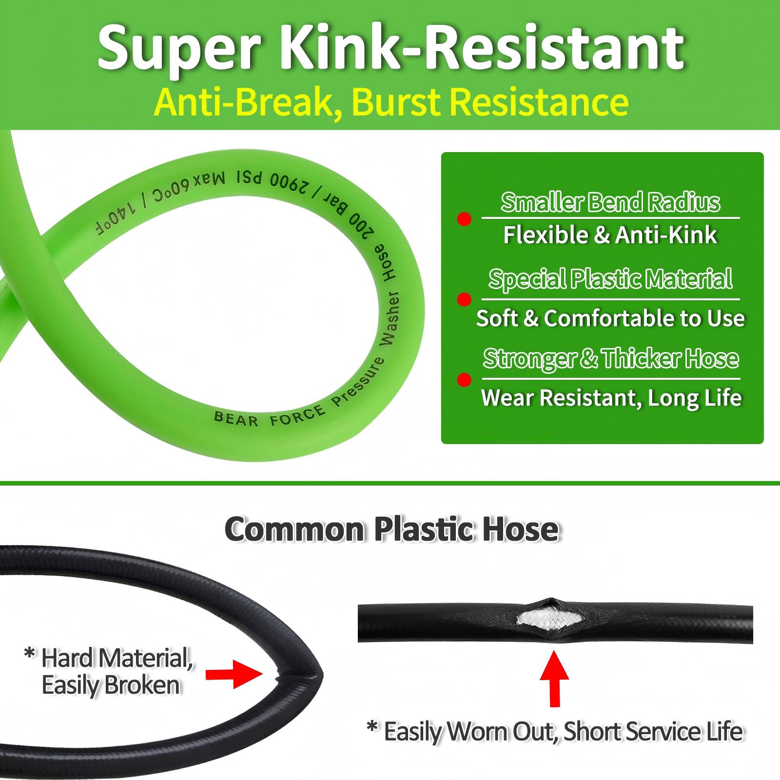 High Pressure Power Washer Hose Super Flexible Kink Resistant 2900 PSI ...
