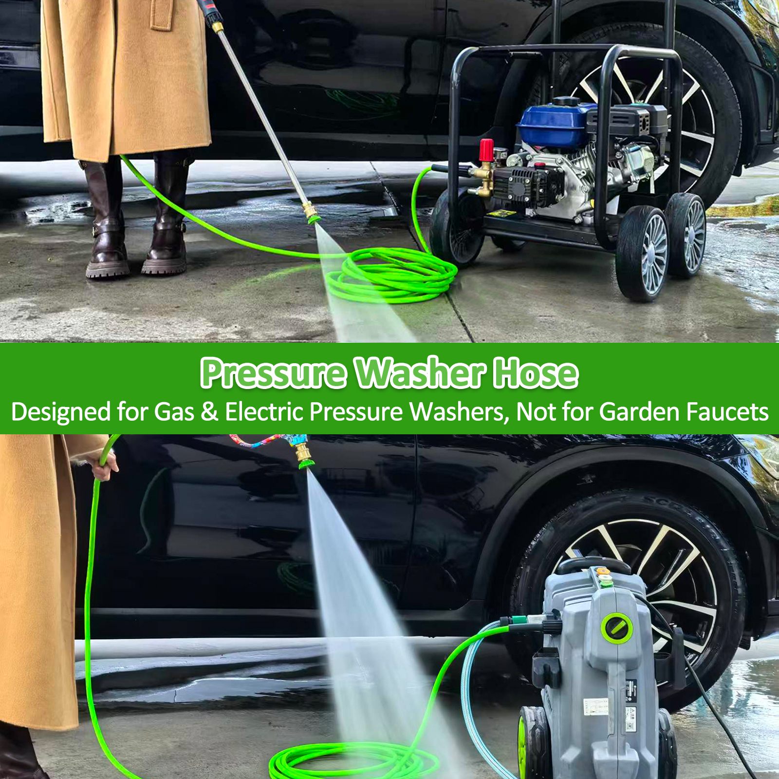 High Pressure Power Washer Hose Super Flexible Kink Resistant 2900 PSI ...