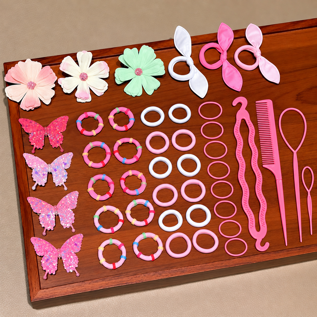 244Pcs Mixed Hair Clips Ties Set with Braiding Tools for Women Girls ...