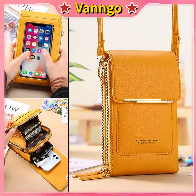 Fashion Women' Bag Touch Screen Phone Bag Wallet Mini Matte Leather ...