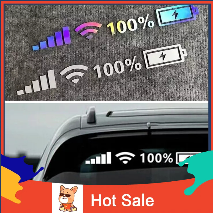 100% Wifi Battery Level Signal Car Vinyl Reflective Stickers Decals ...