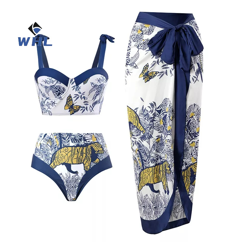 Whl [2023 New Style] Three Piece French Vintage Split Bikini Swimsuit