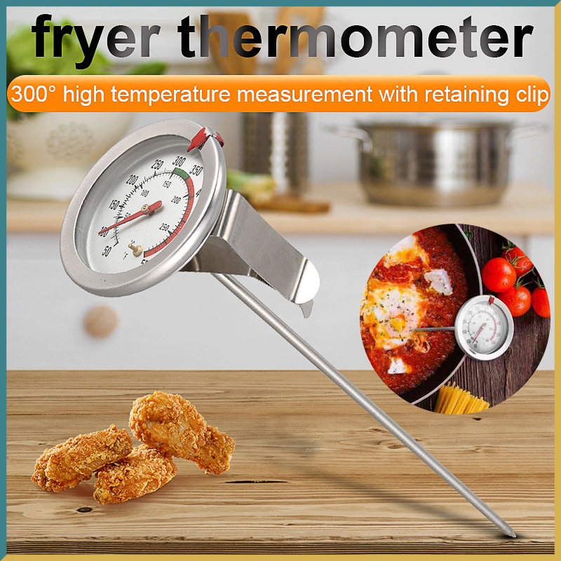 8 Inch Probe Deep Fry Meat Thermometer for BBQ Grill Kettle 50℉-550 ...