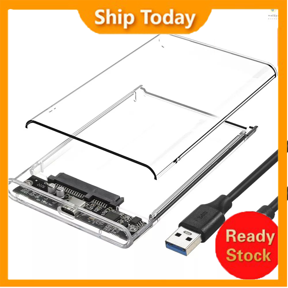 2.5 inch Hard Disk Case Type-C Transparent HDD Enclosure High-speed ...