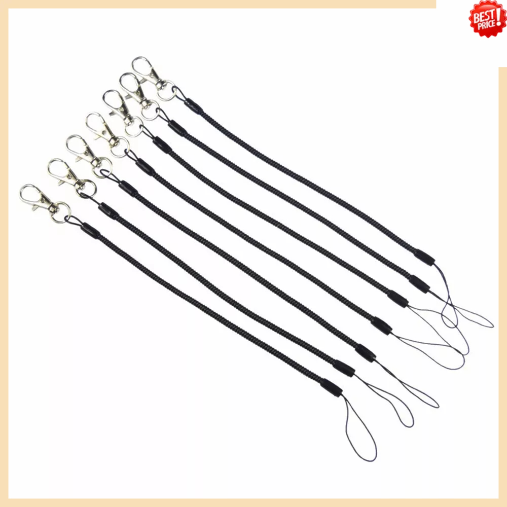 Fashion Black Plastic Elastic Stretch Keychain Ring Fishing Coil ...