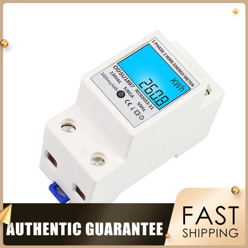 {sptfph}Digital Electric Energy Meter Single Phase DIN Rail Electricity ...
