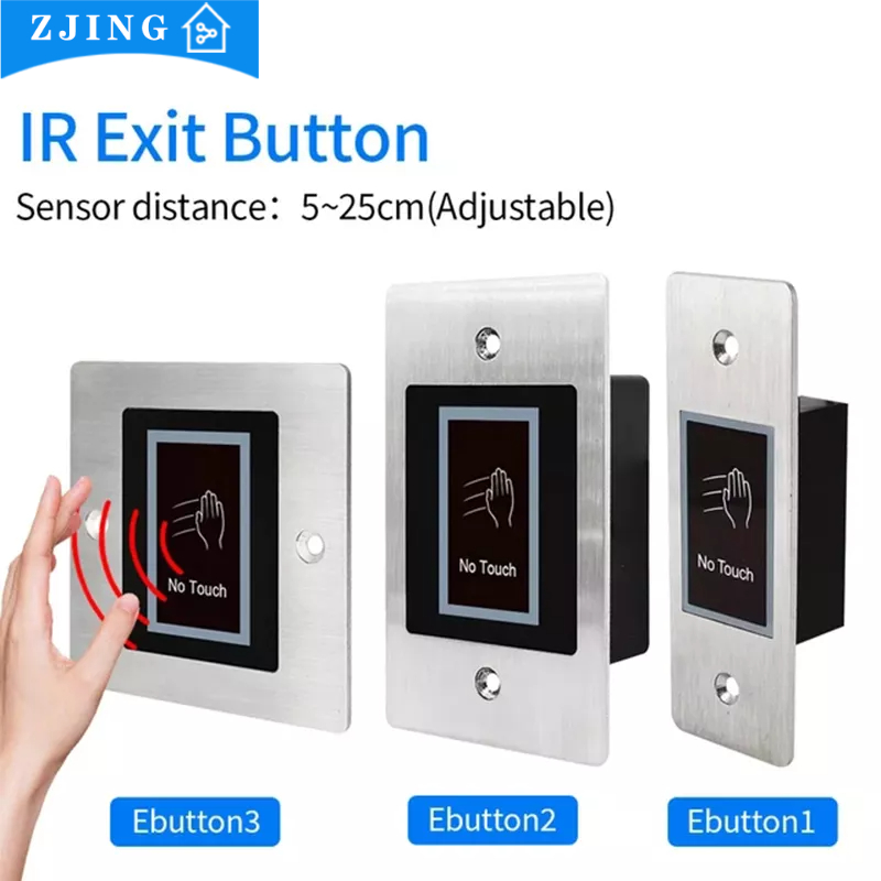 Metal Backlight Infrared Touchless Exit Release Switch Button No Touch ...