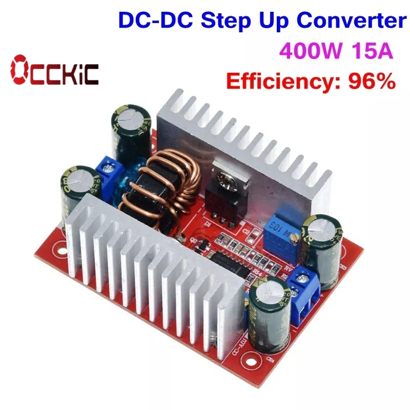 Occkic DC 400W 15A Step-up Boost Converter Constant Current Power Supply LED Driver 8.5-50V to ...