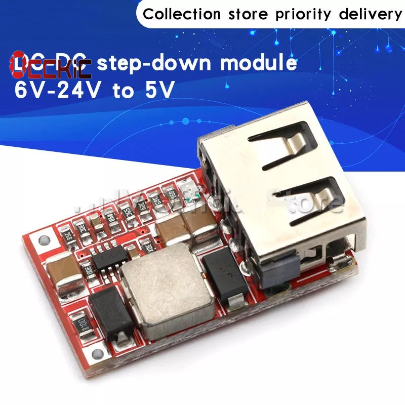 Occkic Fine 6-24V 12V/24V to 5V 3A CAR USB Charger Module DC Buck step down Converter 12v 5v ...