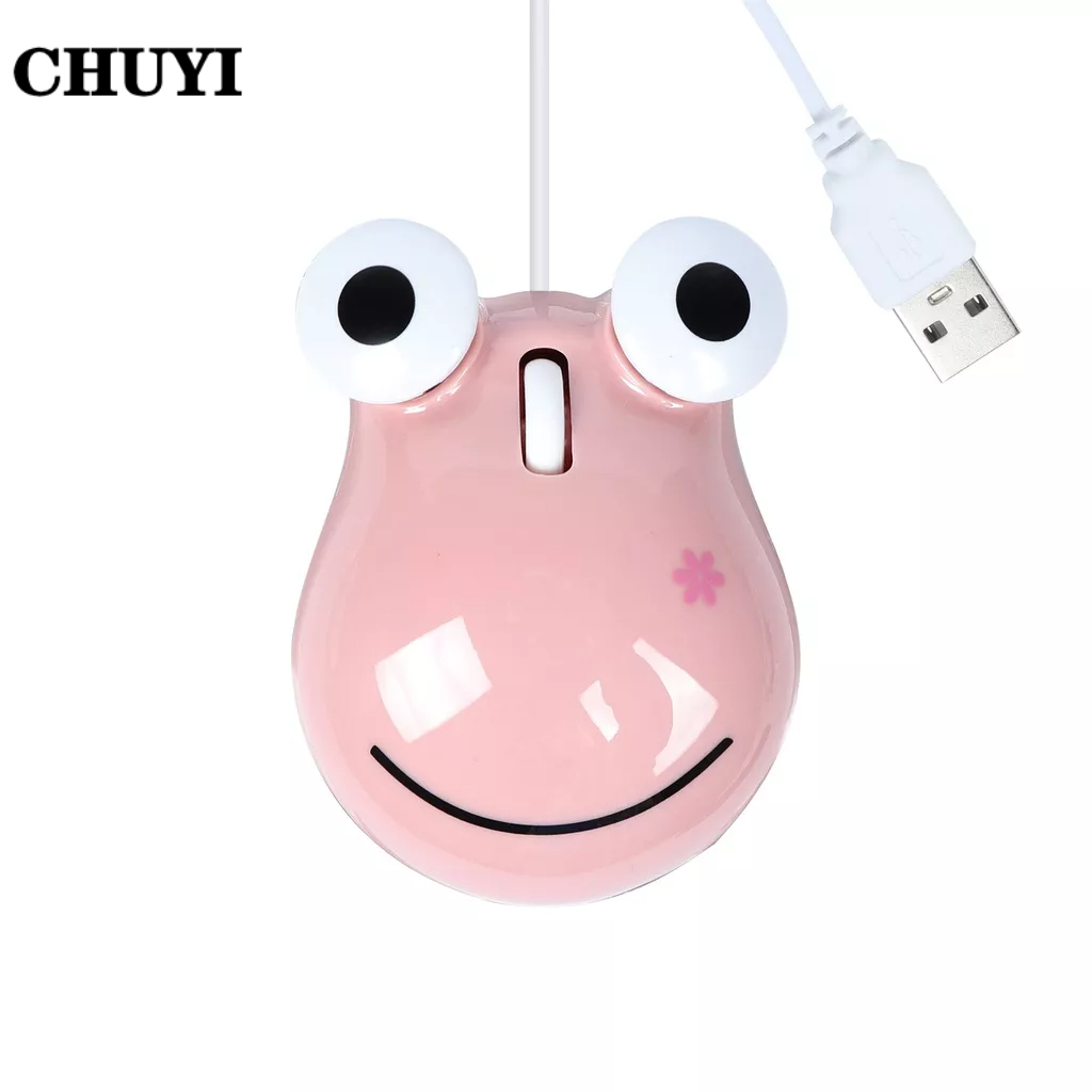 CHUYI Small Corded Wired Mouse Ergonomic USB Optical Mice Cute Animal ...