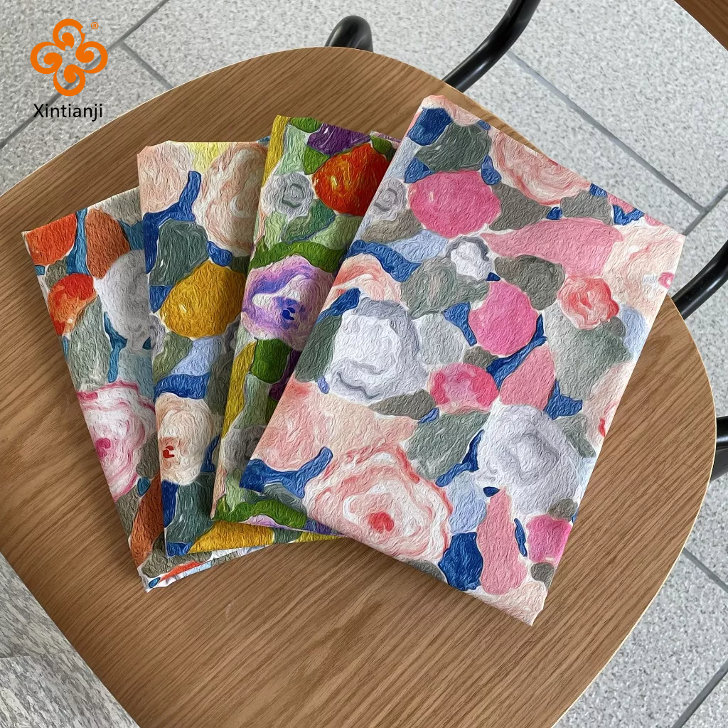 Oil painting style flowers high density digital printing fabric dyeing ...