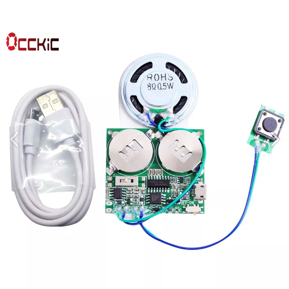 Occkic Recordable Sound Module Button Control Sound Chip 8M MP3 WAV ...