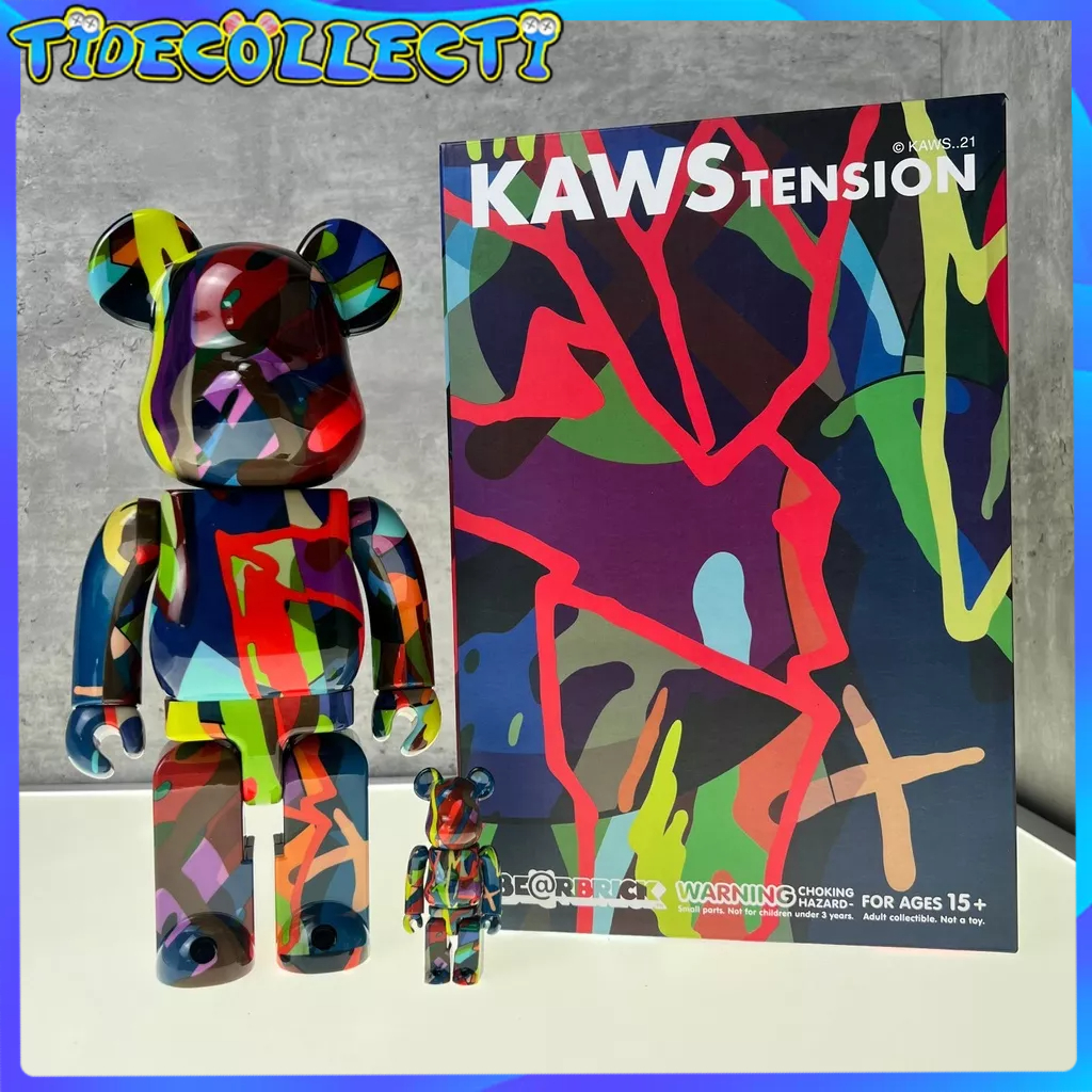Kaws tension Bearbrick 28cm 400%+100% Bearbrick with Orig box Logo Bear ...