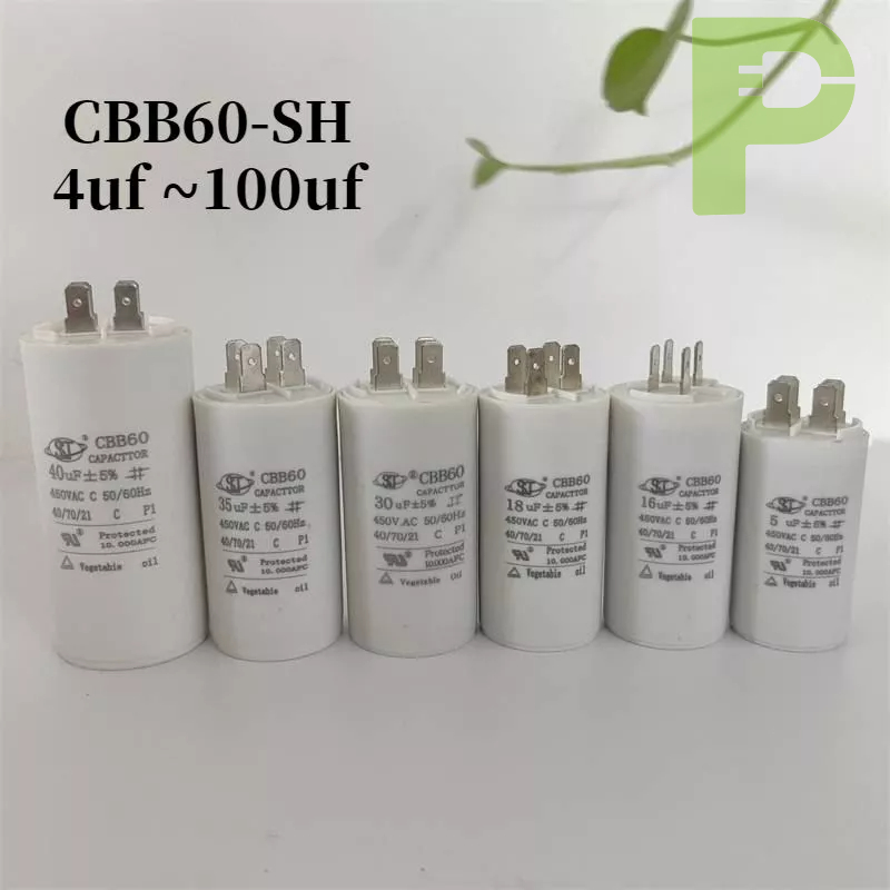 Cbb60 Water Pump Motor Running Capacitor 4uf～100uf 450VAC Metallic ...