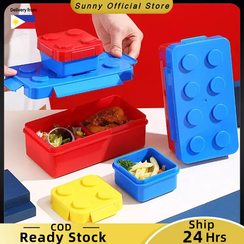 Lunch Box For Kids Portable Sealed Color Building Blocks Splicing ...