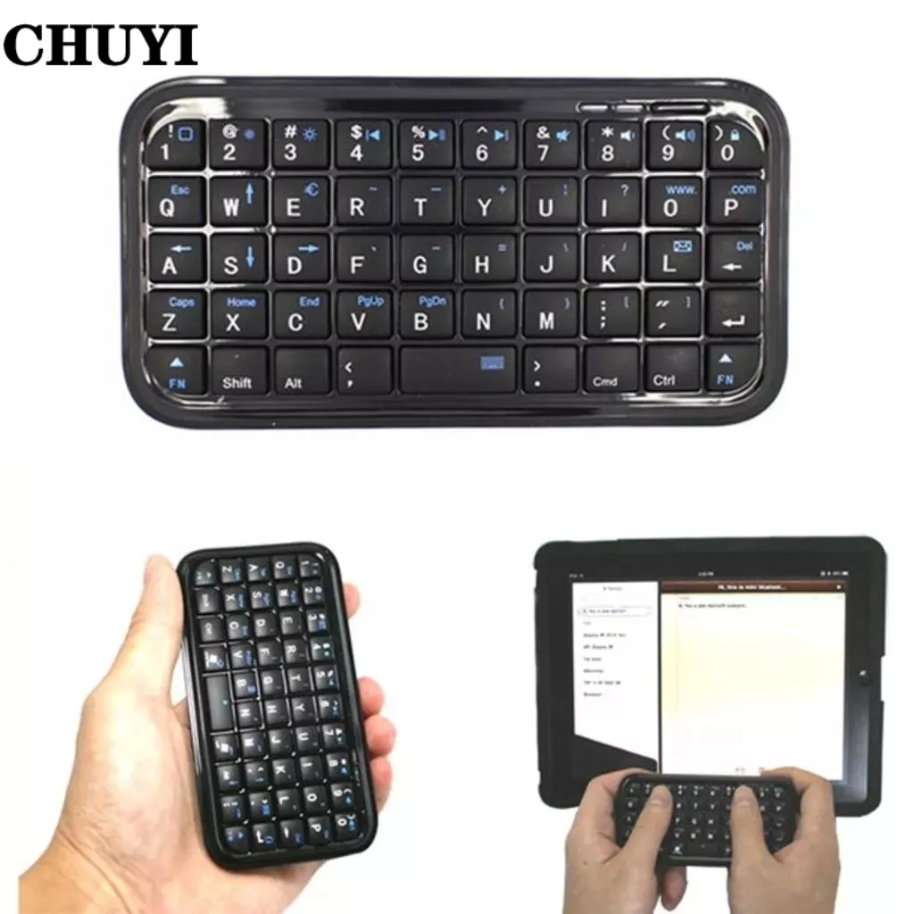 CHUYI Wireless Keyboard Ultra Slim Bluetooth 3.0 Rechargeable Micro USB ...