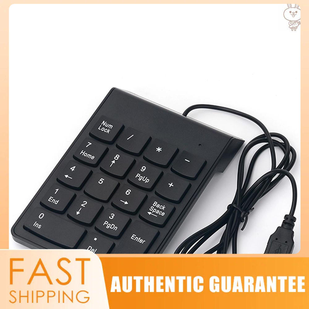 New Wired USB Numeric Keypad Slim Mini Number Pad Digital Keyboard 18 ...