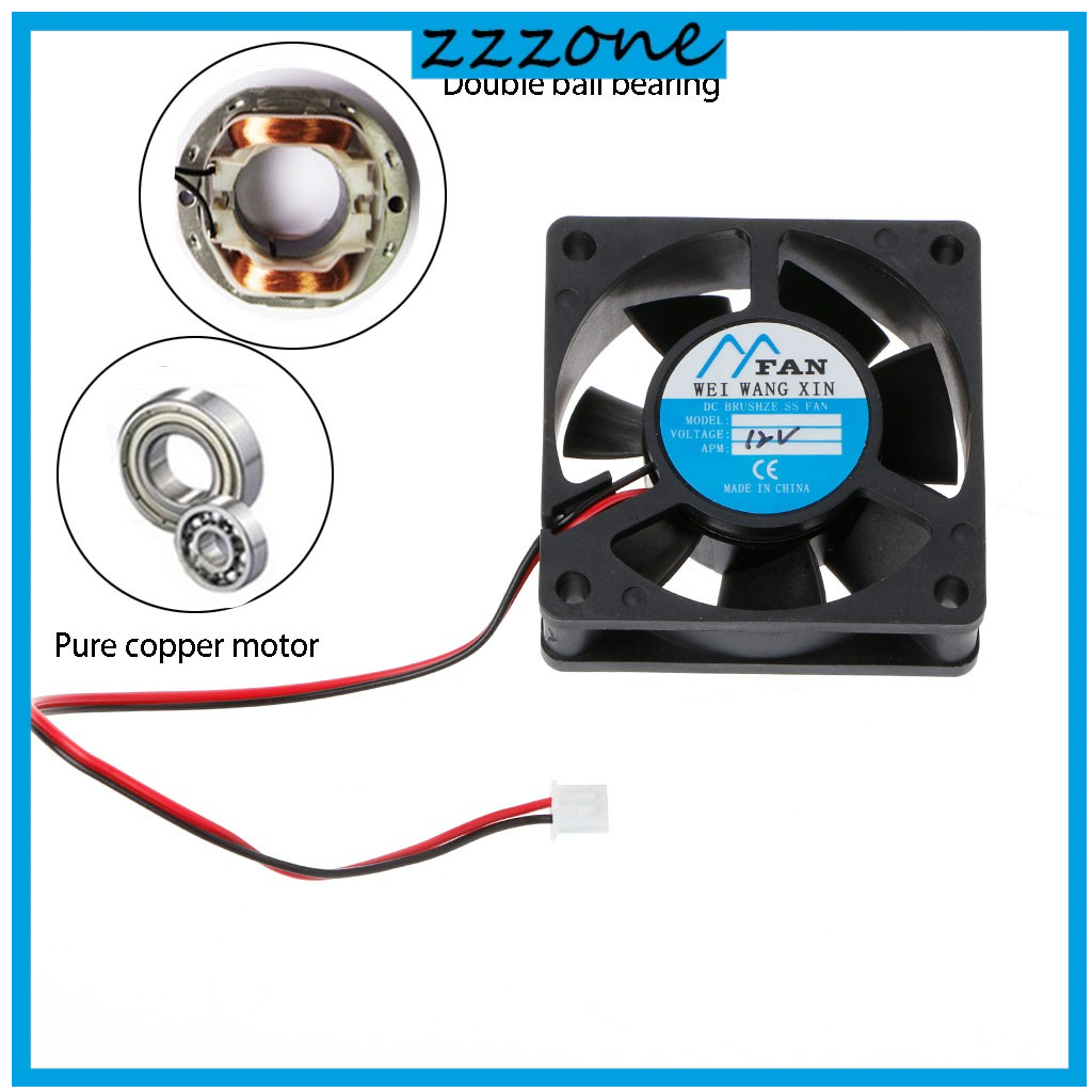 60mm×60mm×20mm DC 12V 2-Pin Cooler Brushless Axial PC CPU Case Cooling ...