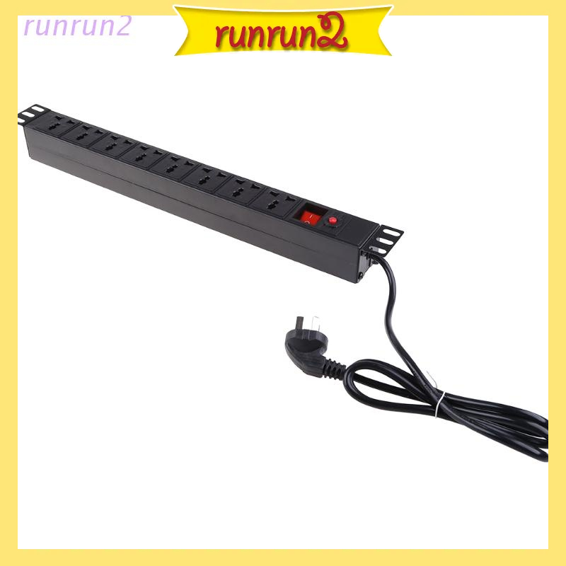 RUN 250V 10A Multi-purpose Power Strip Surge Protector 1U PDU 8 Outlets ...