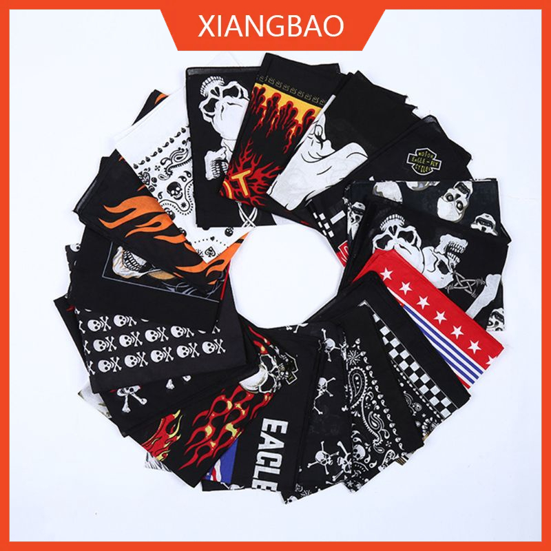 Skull square kerchief handkerchief hip hop dancing kerchief | Shopee ...
