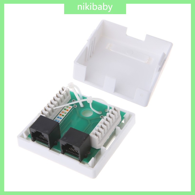 NIKI RJ45 Junction Box CAT5e Network Connector 2 Port Desktop Extension ...