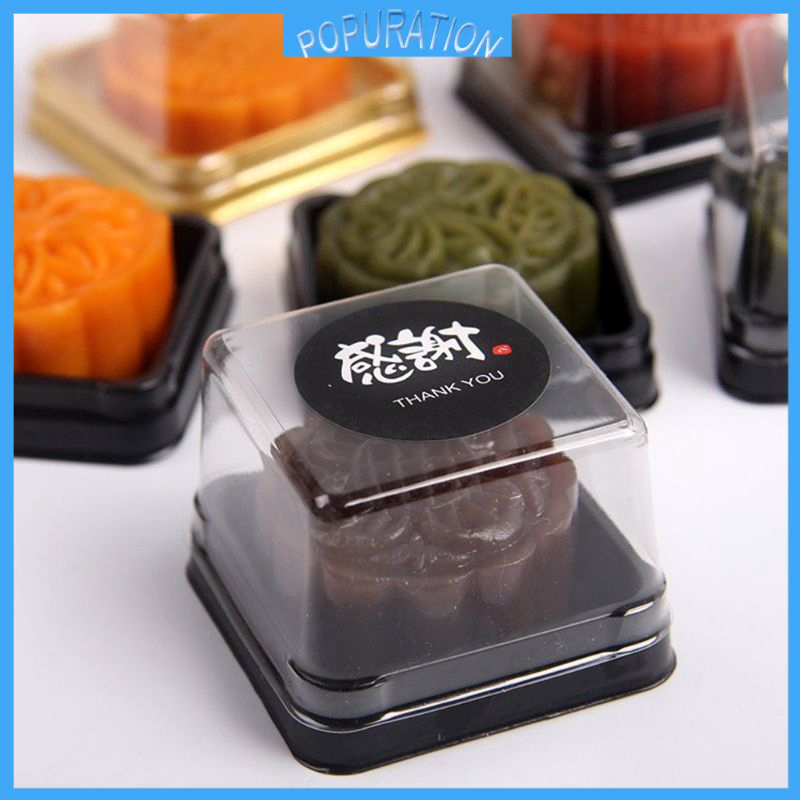 50 Pcs Mini Square Moon Cake Container Wedding Party Favor Boxes 50g ...
