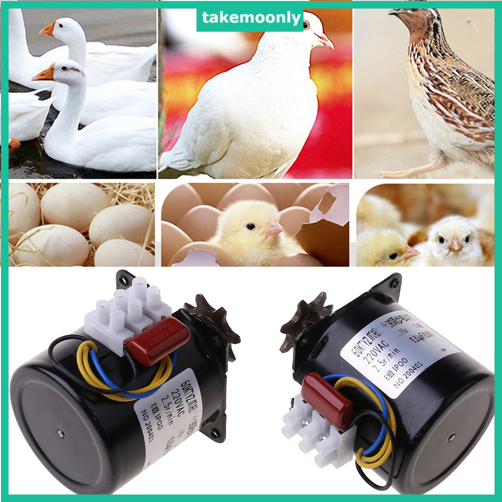 TAKE 220V AC Eggs Turner Motor Incubator Engine Reversible Geared ...