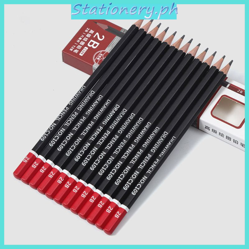 ST 12pcs/box Graphite Pencil Sketch Drawing Writing 2H HB 2B 3B 3H 4B ...
