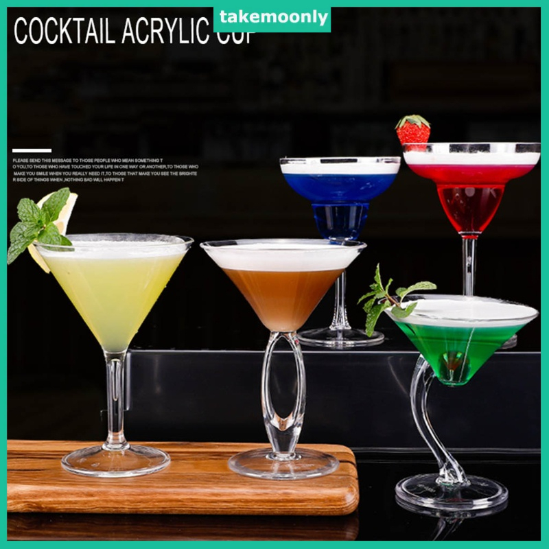 TAK Acrylic Material Martini Glass Cups Transparent Cocktail Cups Party ...
